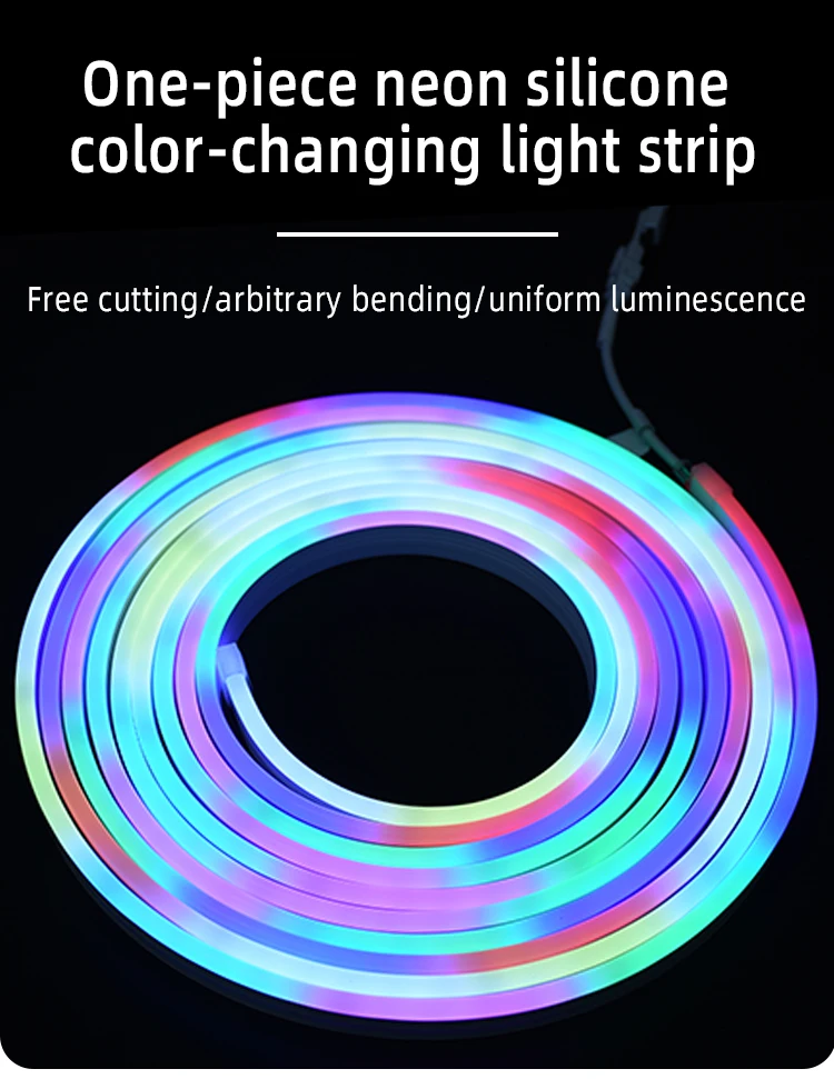 Flexible Bendable Silicone LED Neon Light Tube 0613 RGB Multicolor ...