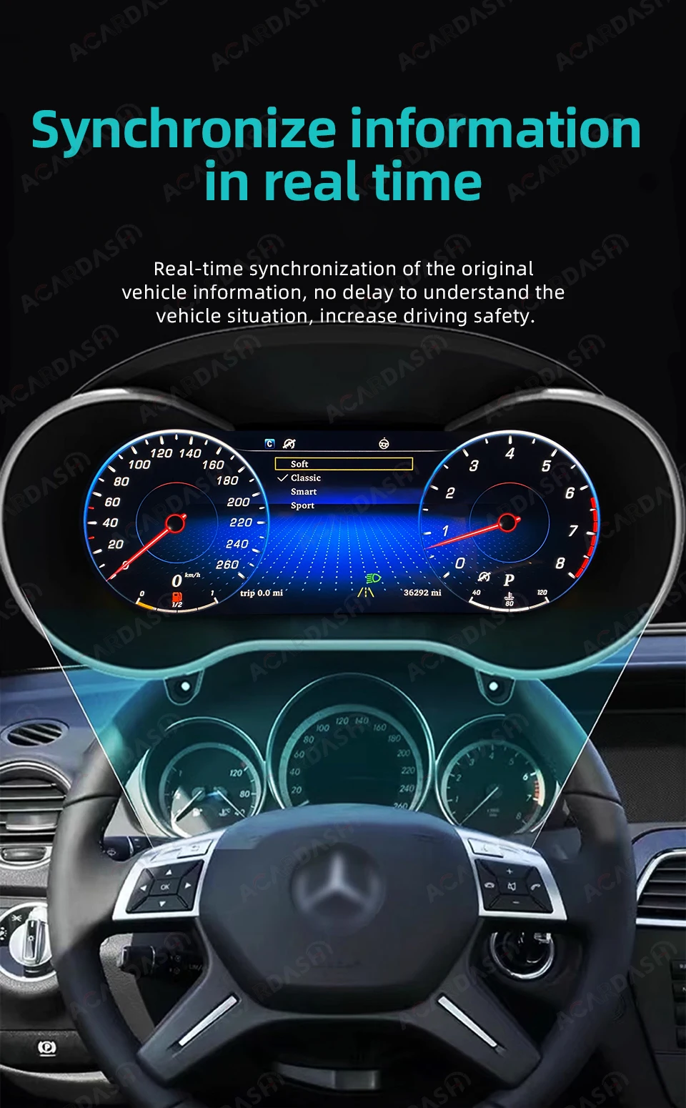 Mercedes Benz 2015-2018 LCD Speedometer Digital Cluster with Carplay - OEM