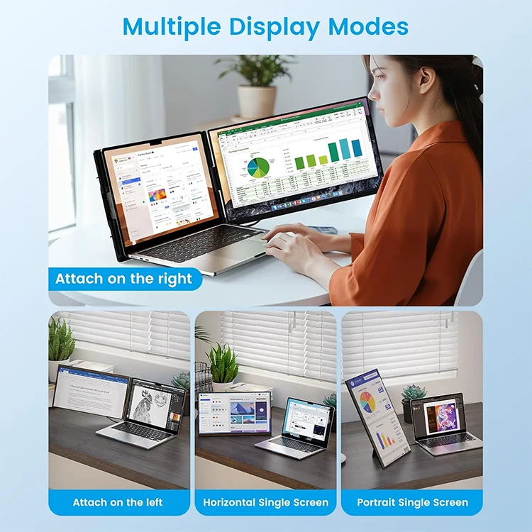 Ultrawide 15.6 Inch Portable Dual Screens FHD 1080P IPS Monitors with ...