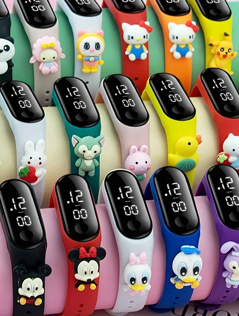 Child Watch One Dollar Cartoon Led Watches Spiderman Super Hero Stitch ...