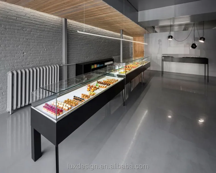 Custom Made Glass Transparent Food Table - Bakery Showcase