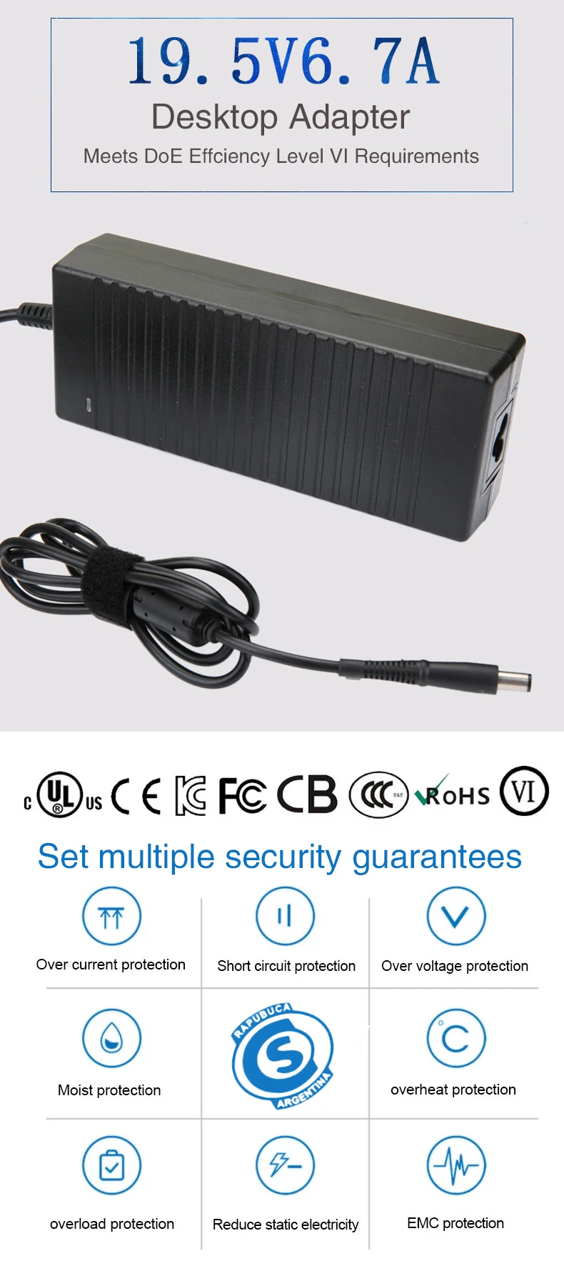 Computer Adapters 130w 19.5v6.7a 7.4*5.0mm Laptop Chargers Power Bank ...