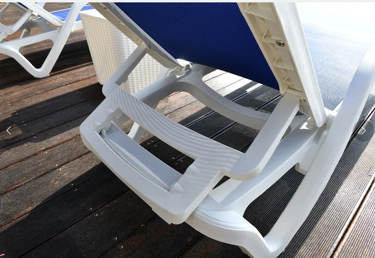 Plastic Sun Lounge Chair Bed Loungers Beach Sunbed With Armrest ...