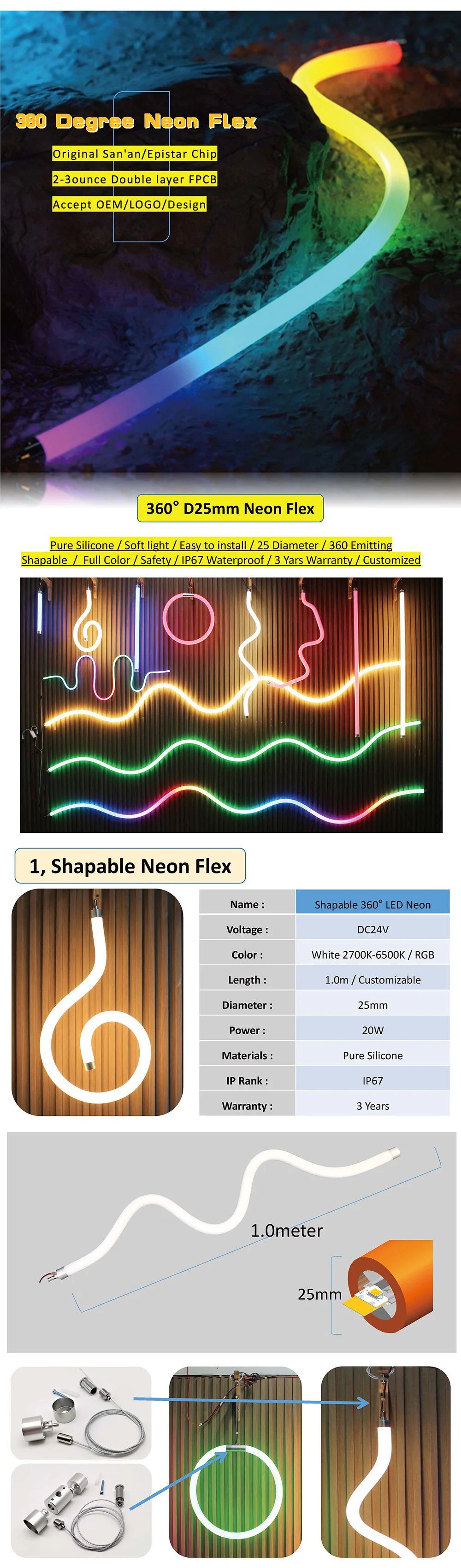 360 Degree Neon Pixel Led Dot Free Programmable 360 Degree Silicone Led ...