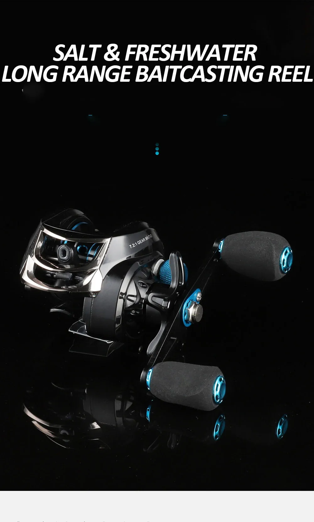 Premium Cnc Full Metal 27-level Magnetic Brakes Bait Casting Reel 7.2:1 ...