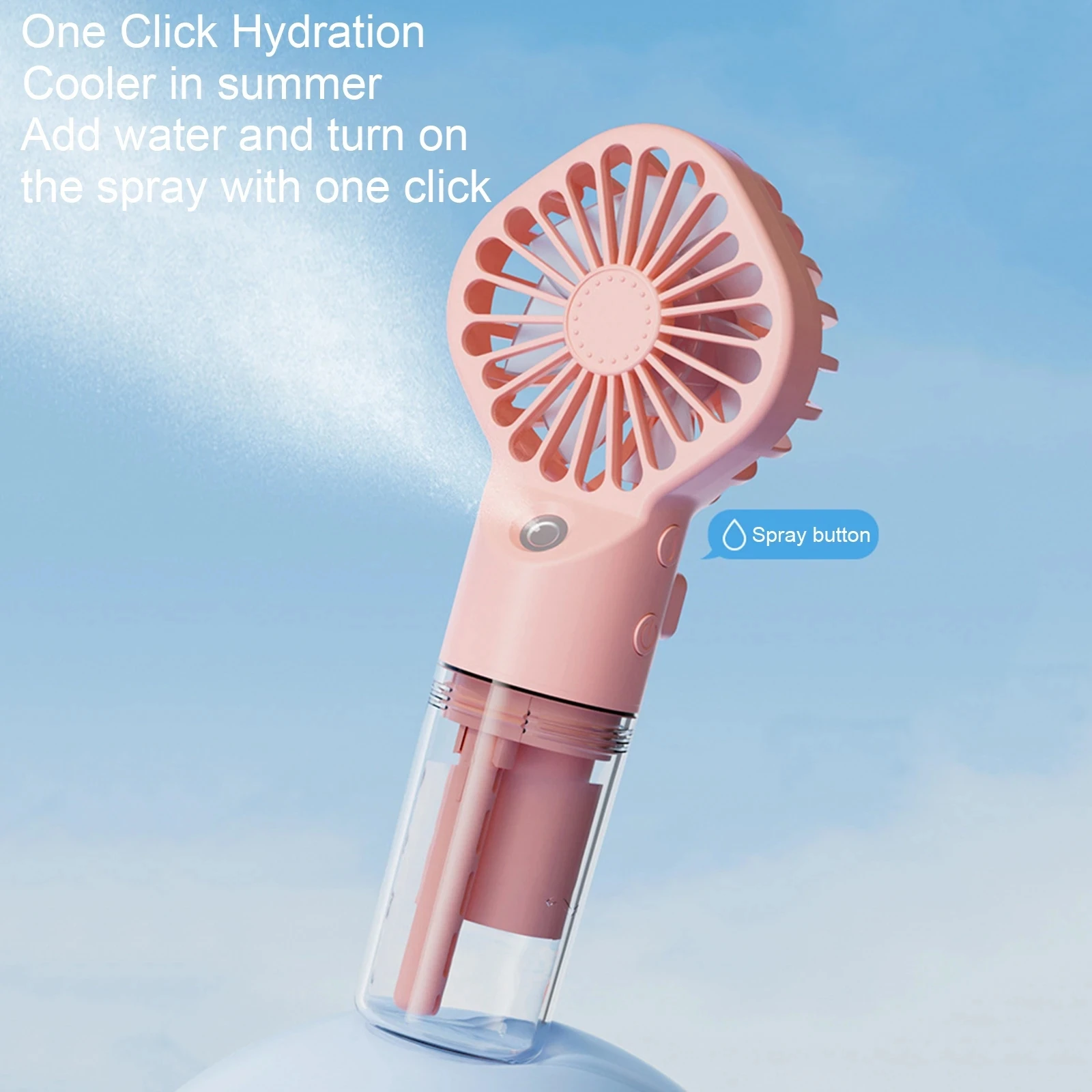 2in1 Mini Portable Fan - Humidifying Spray Mode for Summer