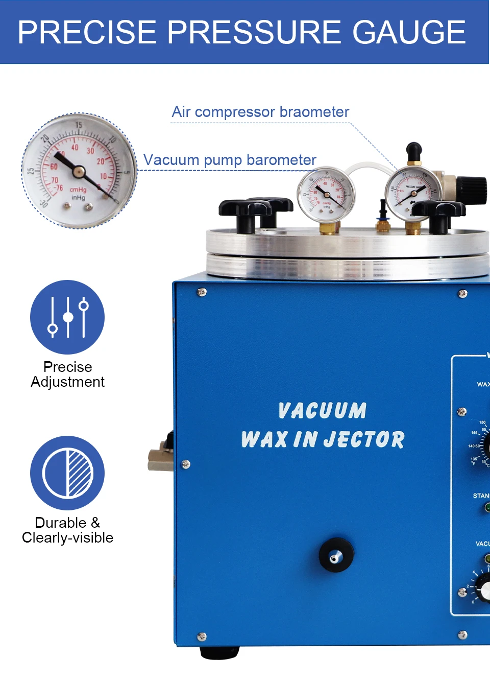 510W 3KG Precision Wax Casting Injector Bench Top Jewelry Wax Injection ...