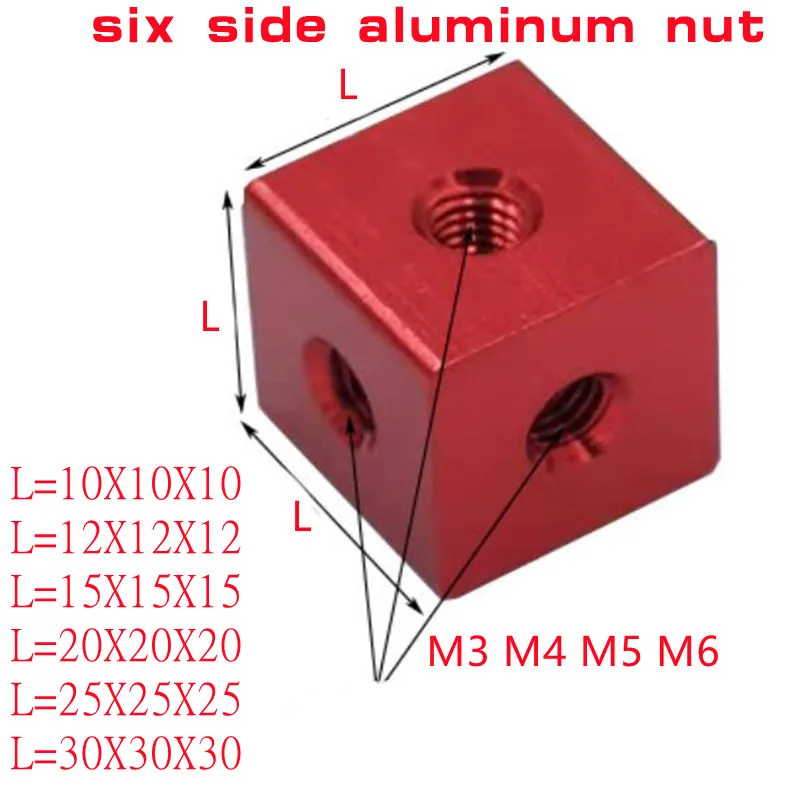 M3 M4 M5 M6 Acrylic Thread Aluminum Block Nut Fasteners