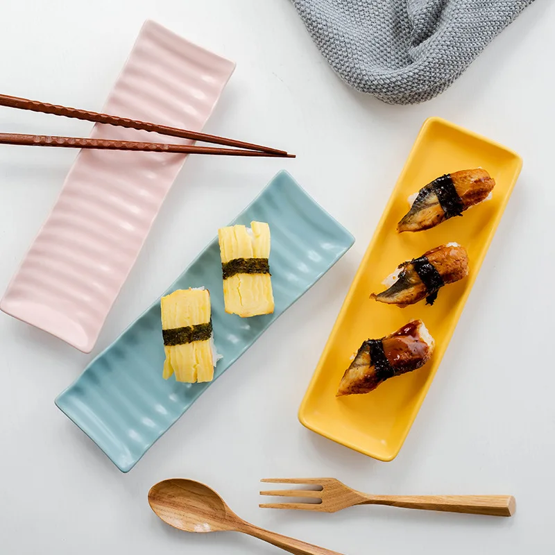 Japanese Style Decorative Ceramic Platter Long Sushi Plate Nordic ...