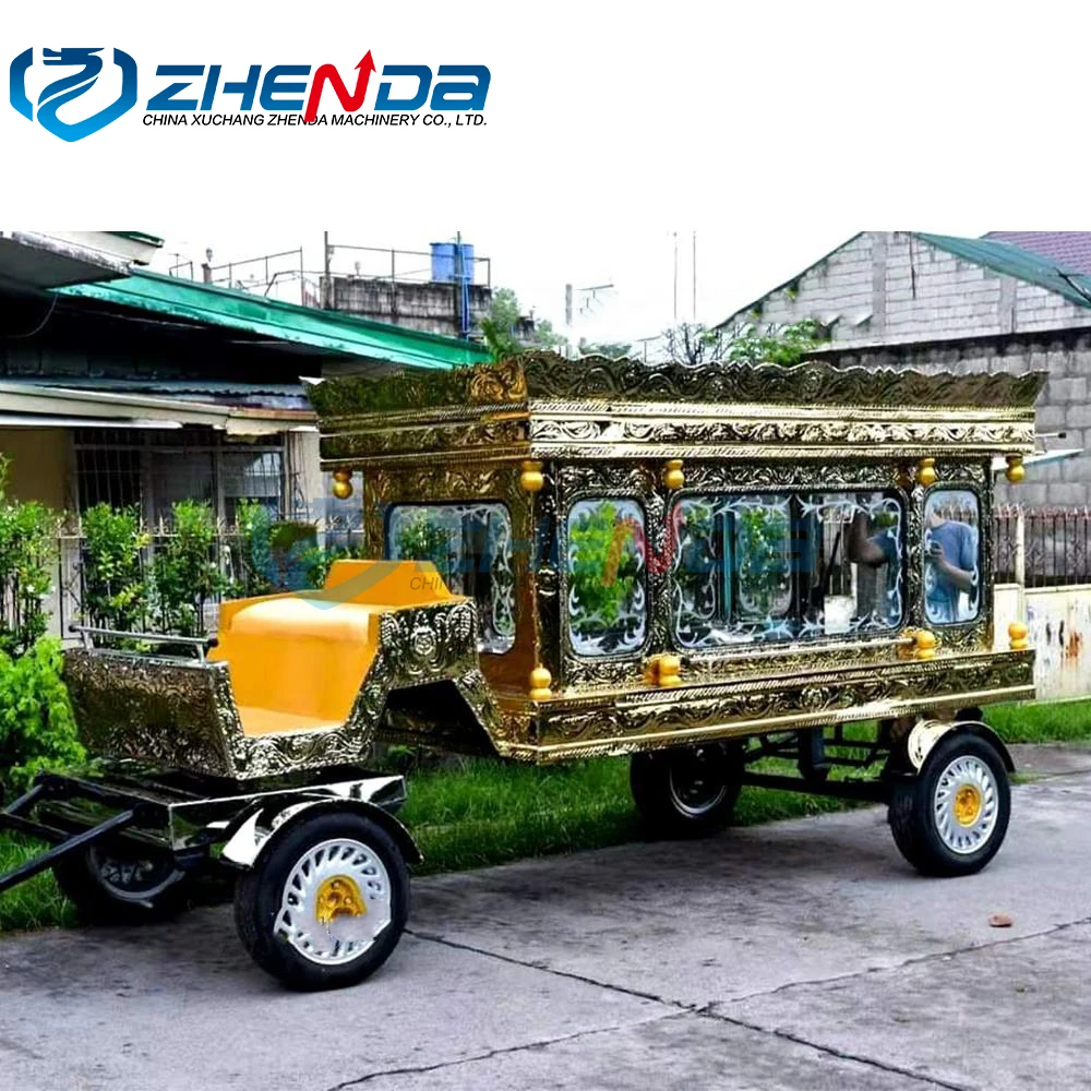 Gold Retro Style Silver Finish Funeral Car Customized Dignified Luxury ...