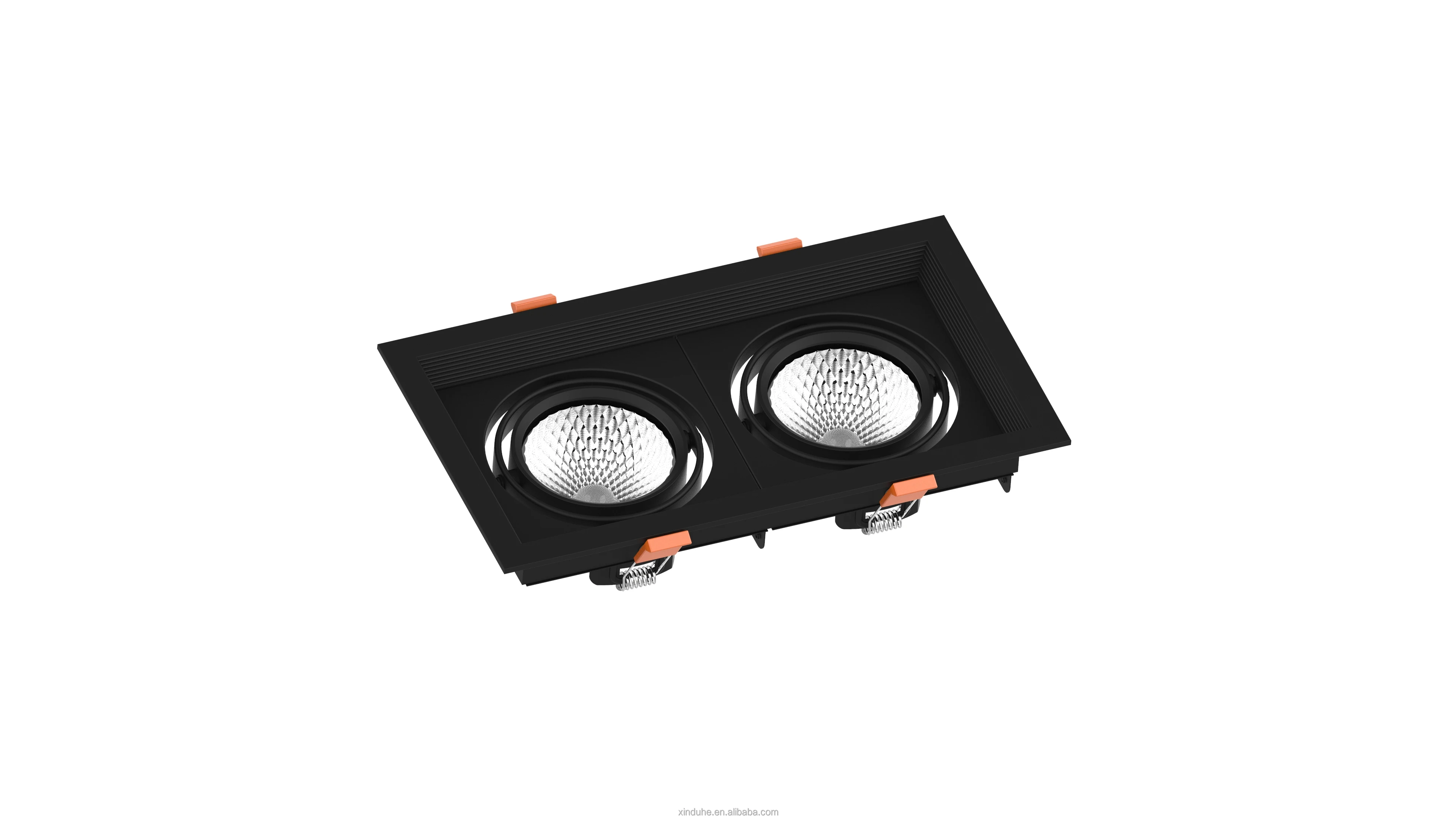 Double Head Rectangular Spot Led Cob 12w*2 /20w*2ceiling Down Adjustable Square Recessed ...