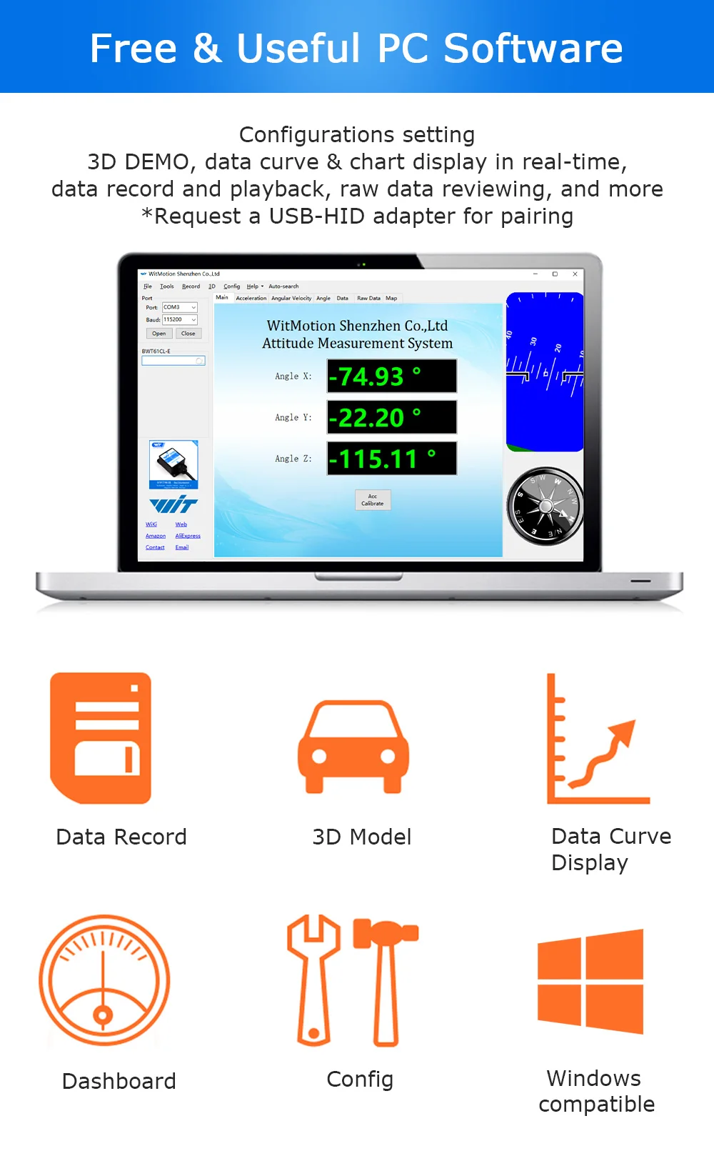 Witmotion BWT61CL BLE2.0 Gyroscope - Precision & Versatility