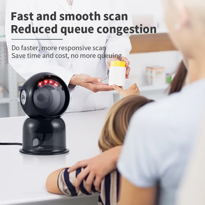 Jr Oem Desktop Corded Qr Code Scanner Reader Barcode Scanner 2d Omni ...