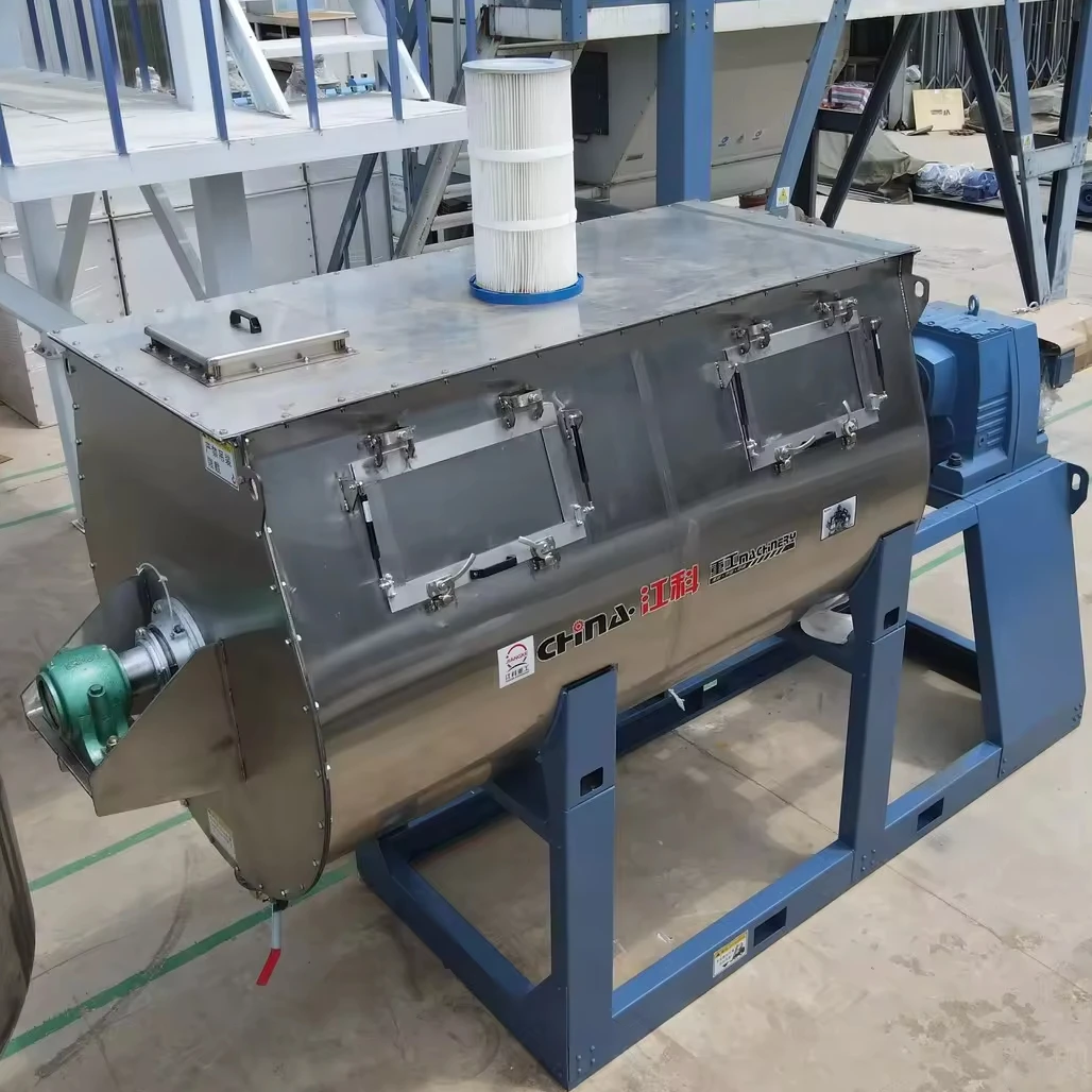 Stainless Steel Twin Screw Belt Mixer Dry Powder For Condiment Chemical ...