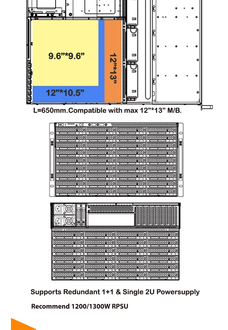 High Density 60 Bays Harddisk Storage Server Hot Swap 6u Server Chassis ...