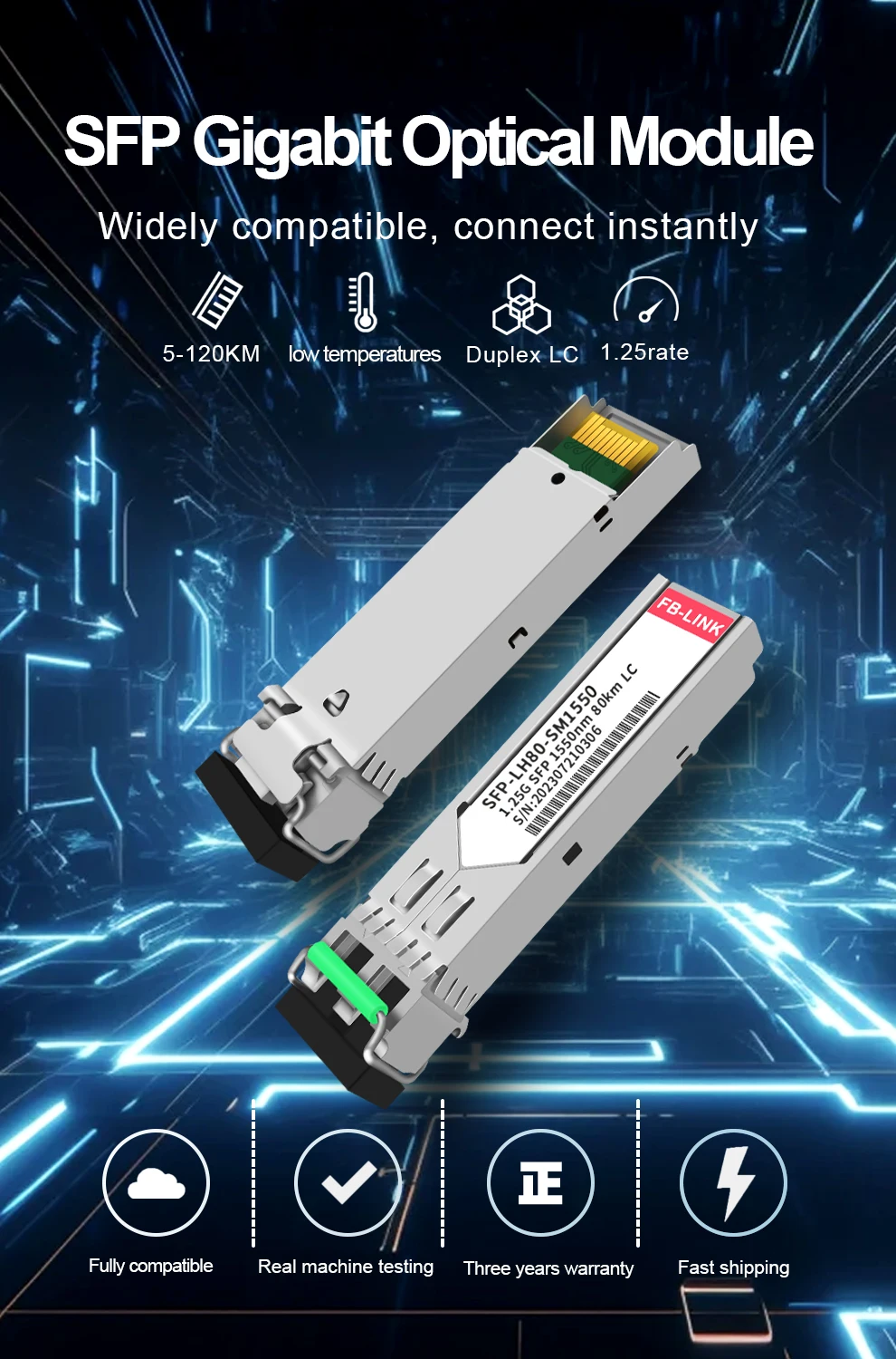 2.5G SFP 1310NM 15KM Optical Transceiver Optical Sfp Singlemode Dual ...