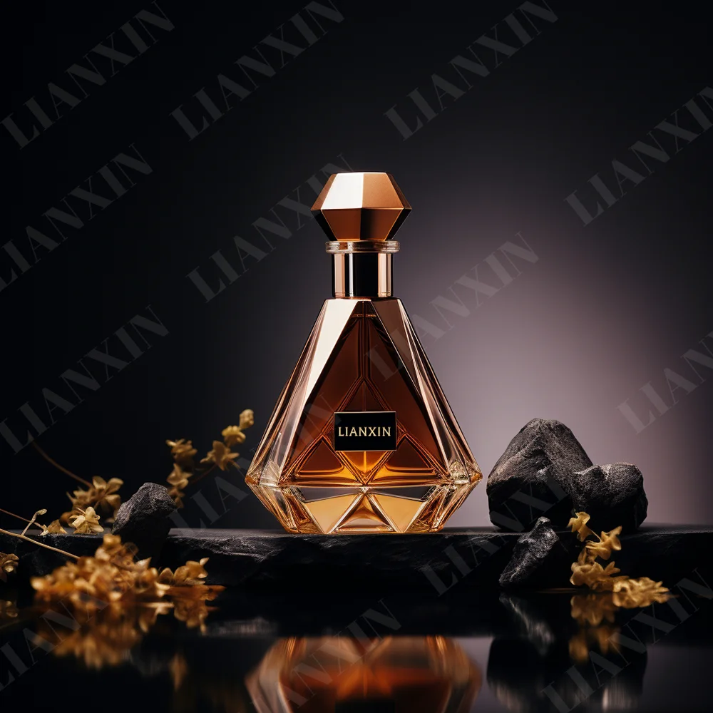 High End Perfume Bottle Triangle Shaped Fragrance Packaging Glass ...