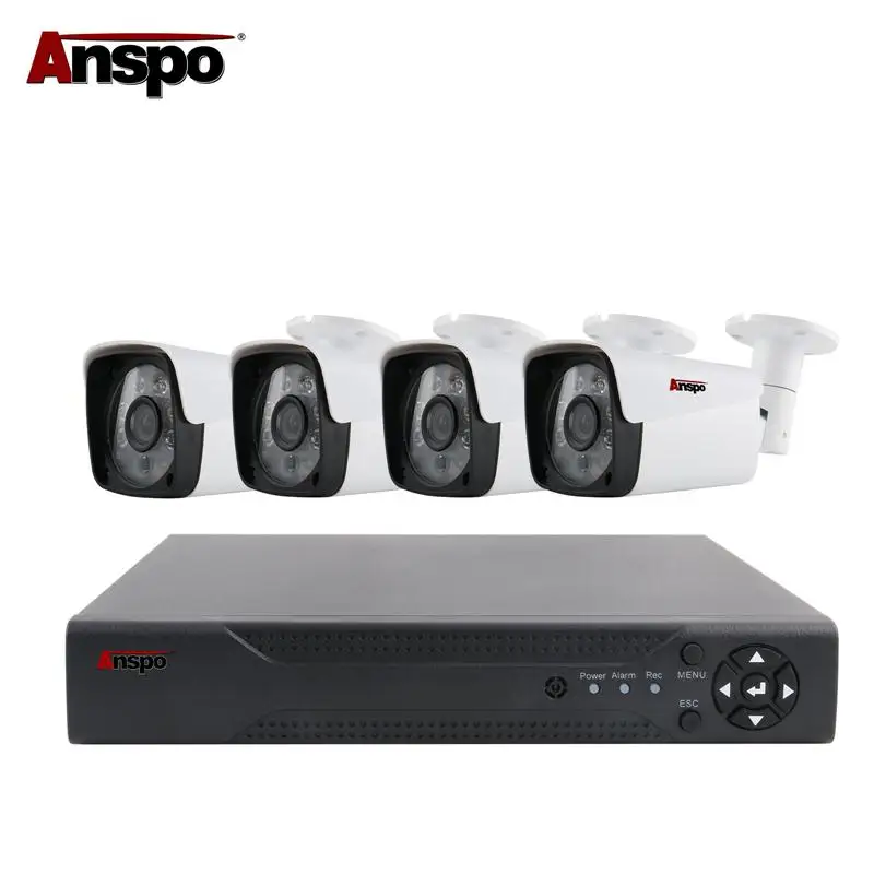 Anspo 1080p CCTV Camera System - 4 Channel AHD Kit