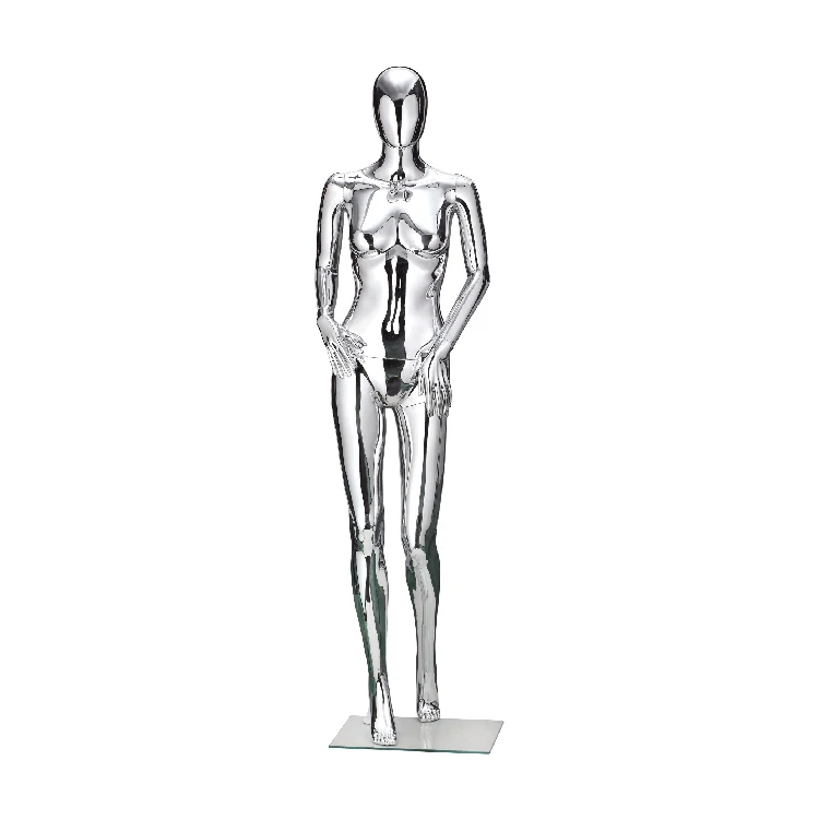 Chrome Female Silver Mannequin Fashion Model Cheap Plastic Dunmmy ...