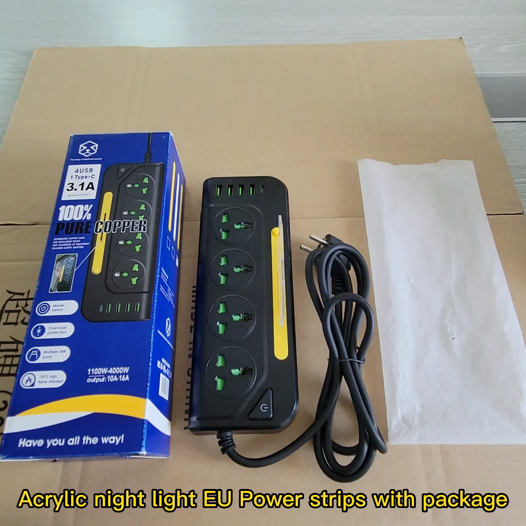 2m 16a Eu Plug Master Switches Pop Acrylic Night Light Universal ...