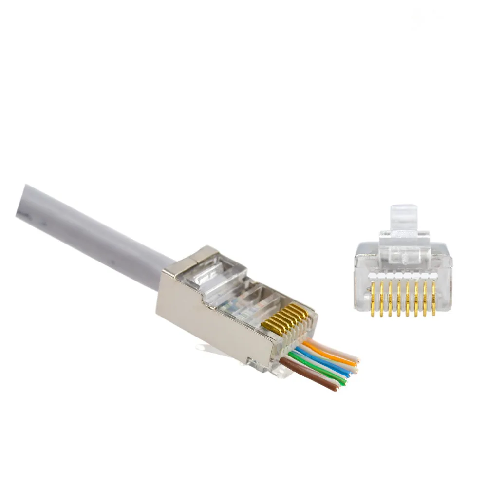 RJ45 Plug UTP CAT5 CAT6 Through Hole Connector FTP RJ45 Pass through ...