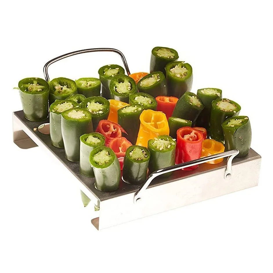 36 Holes Jalapeno Grill Rack with Handles Easy to Pick up Grilling ...