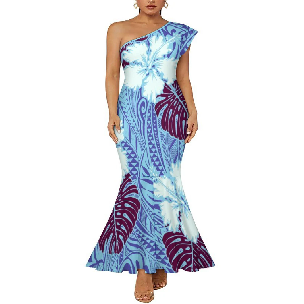 Polynesian Elei Tribal Design Custom Plumeria Hibiscus Printing Fashion ...