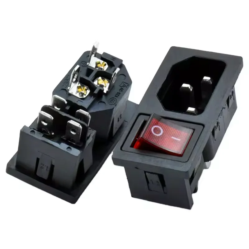 Industrial 6-Pin Plug Socket with 3P & 4P Switch 15A/10A Rated Current ...