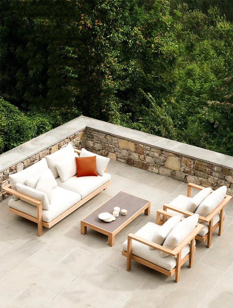 Modern Teak Wooden Lounge - Perfect for Outdoor Spaces