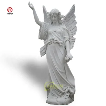 Large Outdoor Garden Hand Carved Natural Stone Wings Sculpture White ...