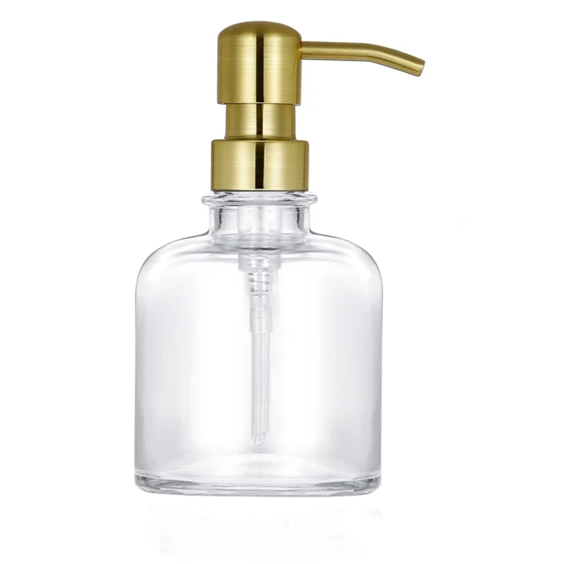 12oz Clear Empty Refillable Hand Liquid Soap Bottle Dispenser With Pump ...