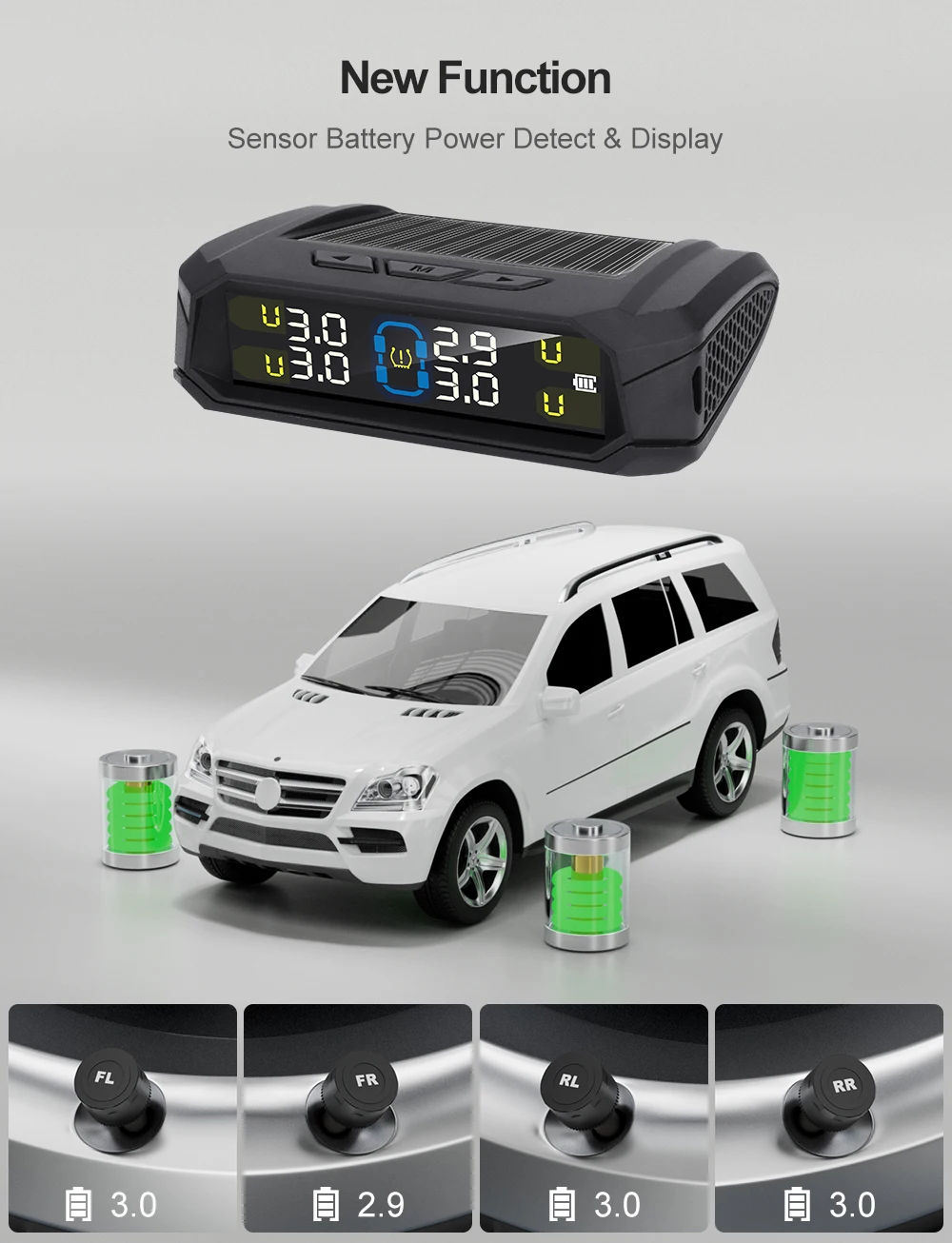 8bar 116psi Universal Tpms Tire Pressure Monitoring System Solar Tpms ...
