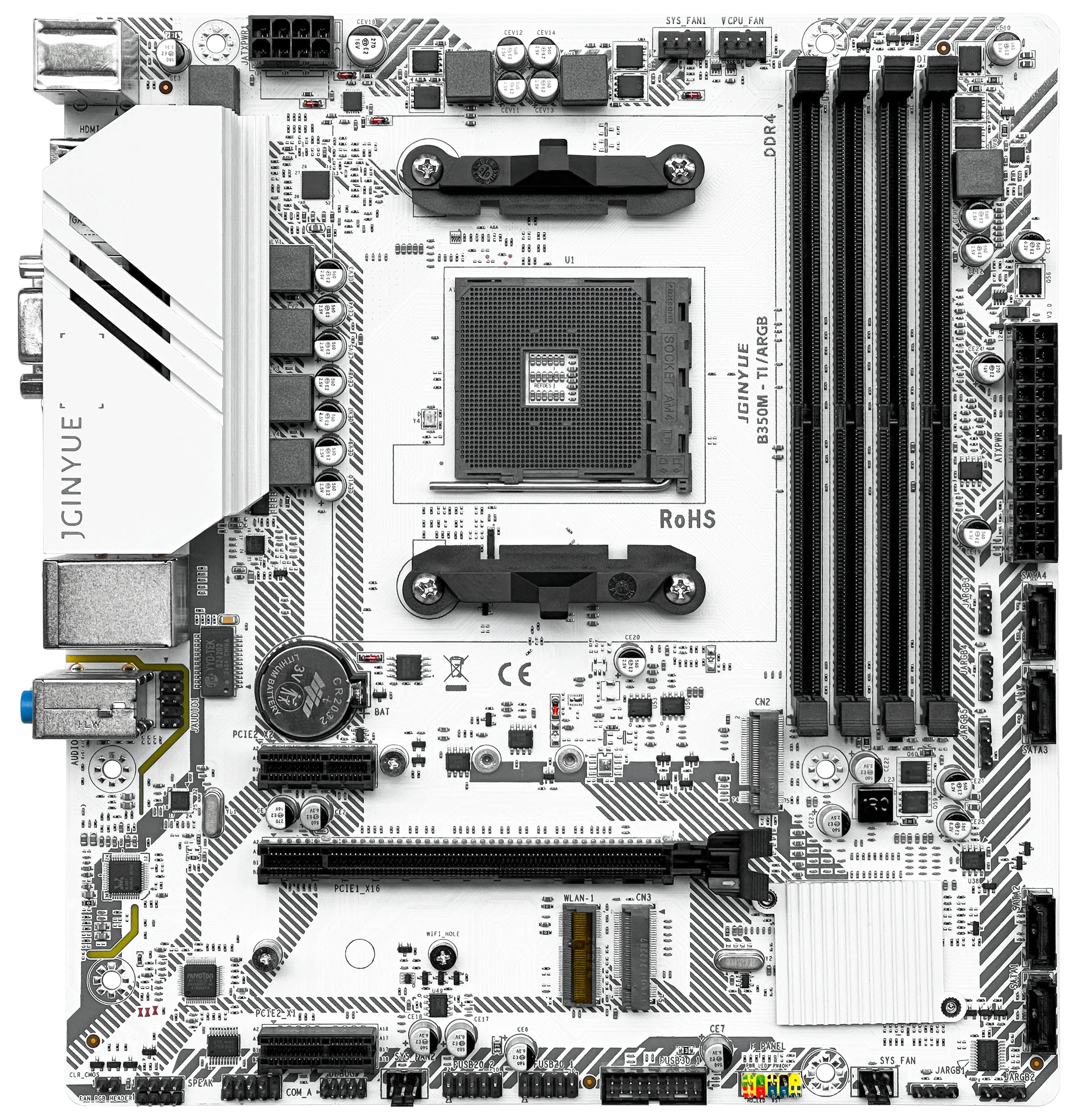 Jginyue B350m-ti/argb M-atx Motherboard For Amd B350 Chipset Ryzen Am4 ...