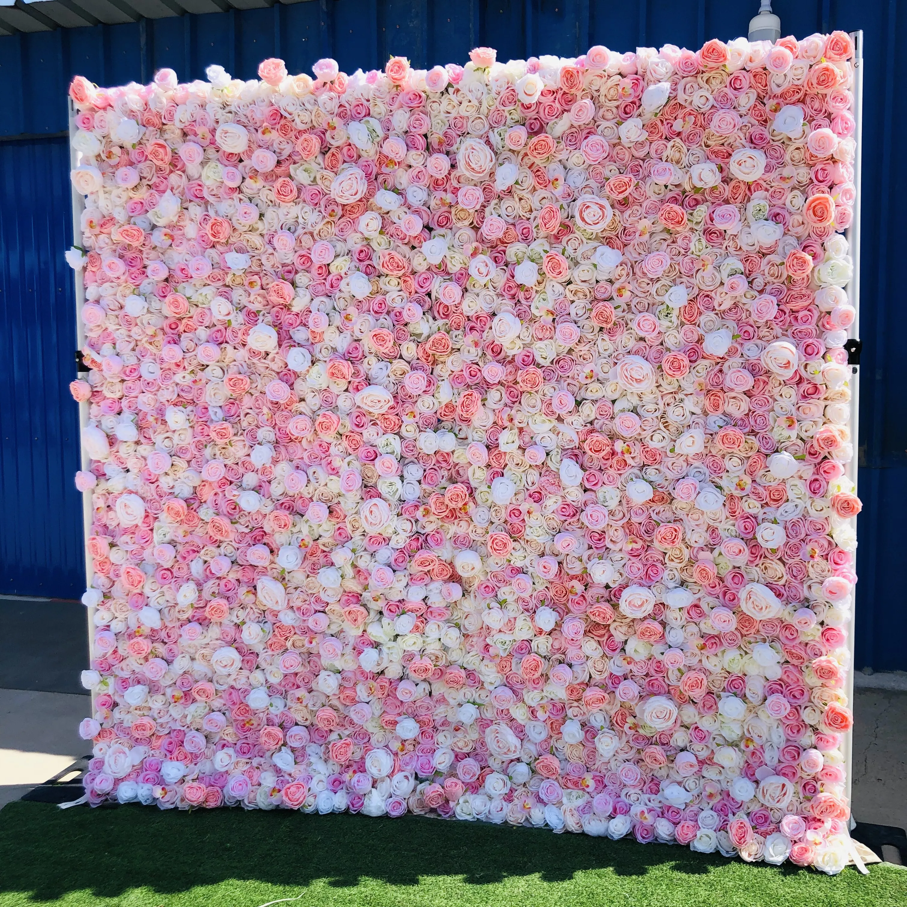 Wholesale Artificial Pink Flower Wall Backdrop 8ft X 8ft