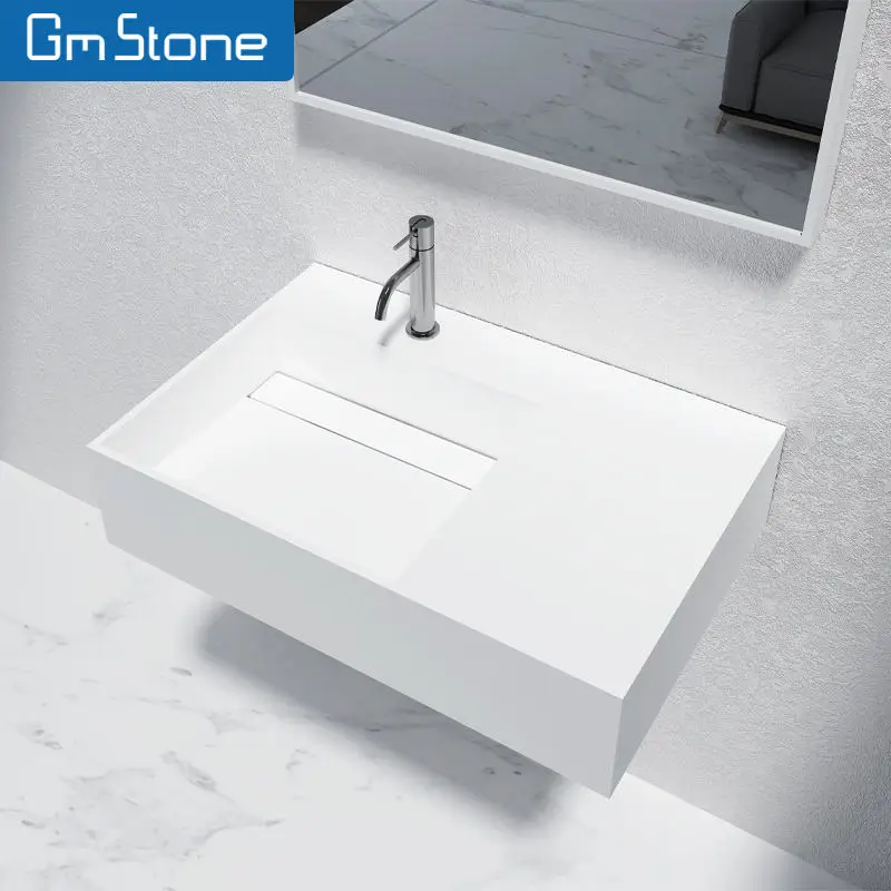 Bathroom Artificial Marble Wallhang Washbasin Solid Surface Hand Wash ...
