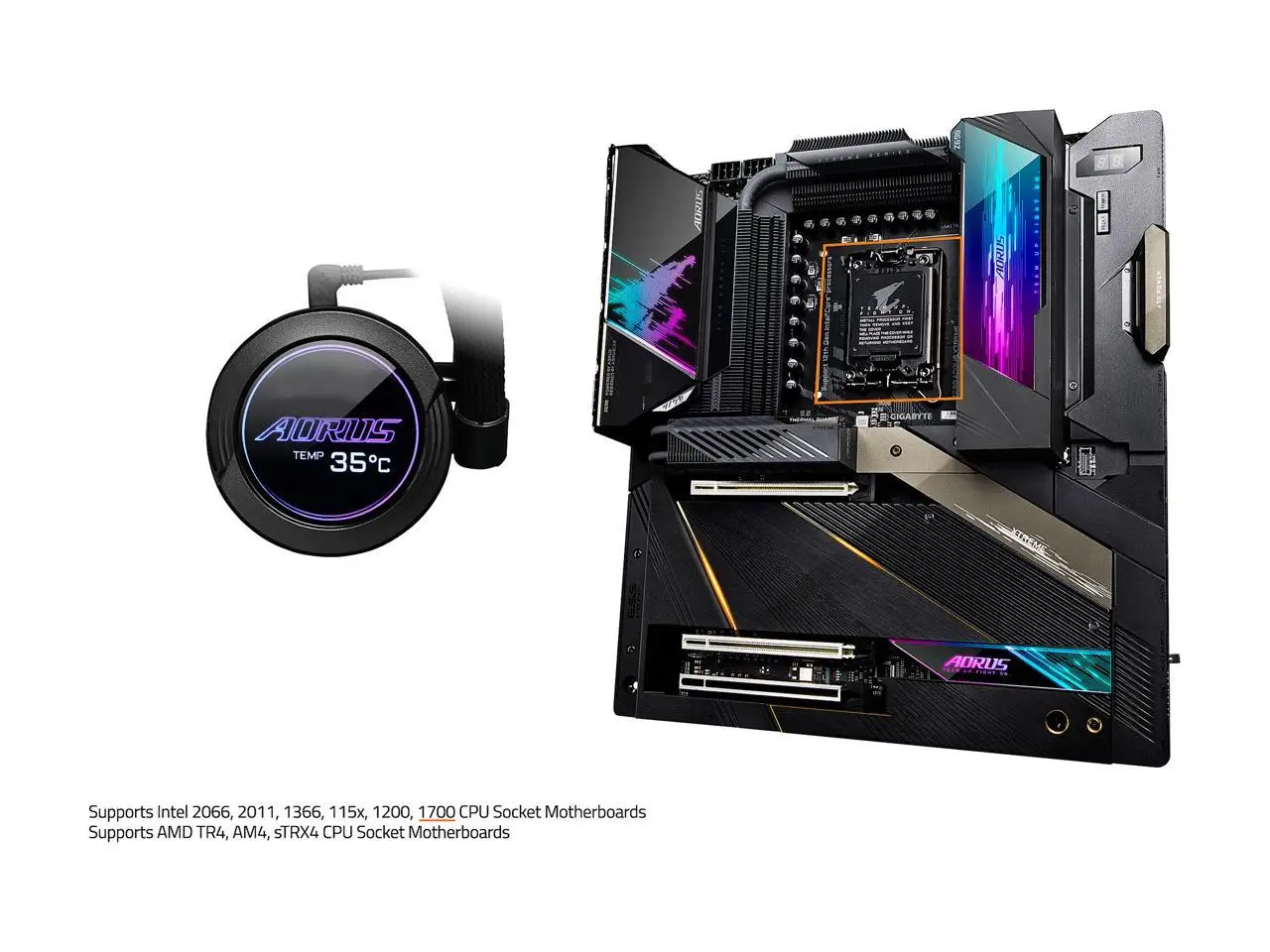 Gigabyte Aorus Aio Liquid Cooler,360mm Radiator,120*25mm*3 Argb Fan ...