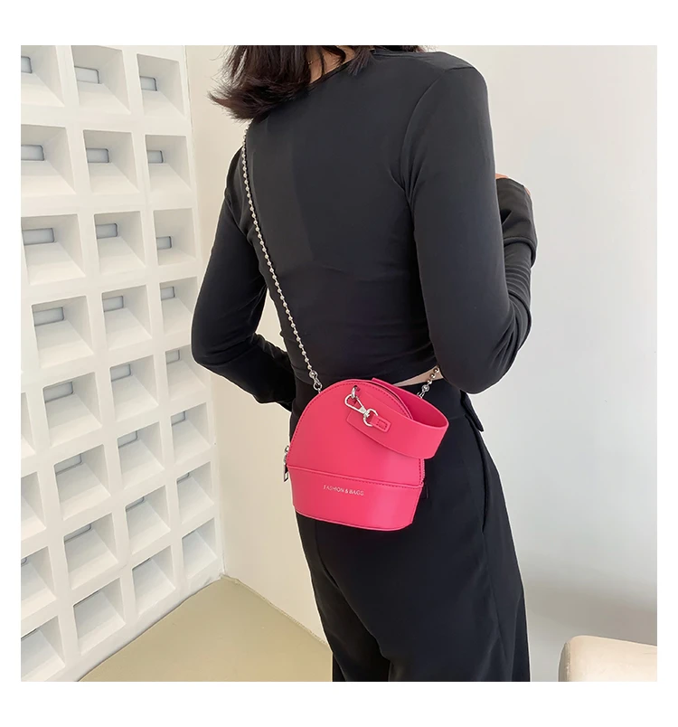 Pu Leather Small Purse Crossbody Shoulder Bags Chains Shell Shape Mini ...