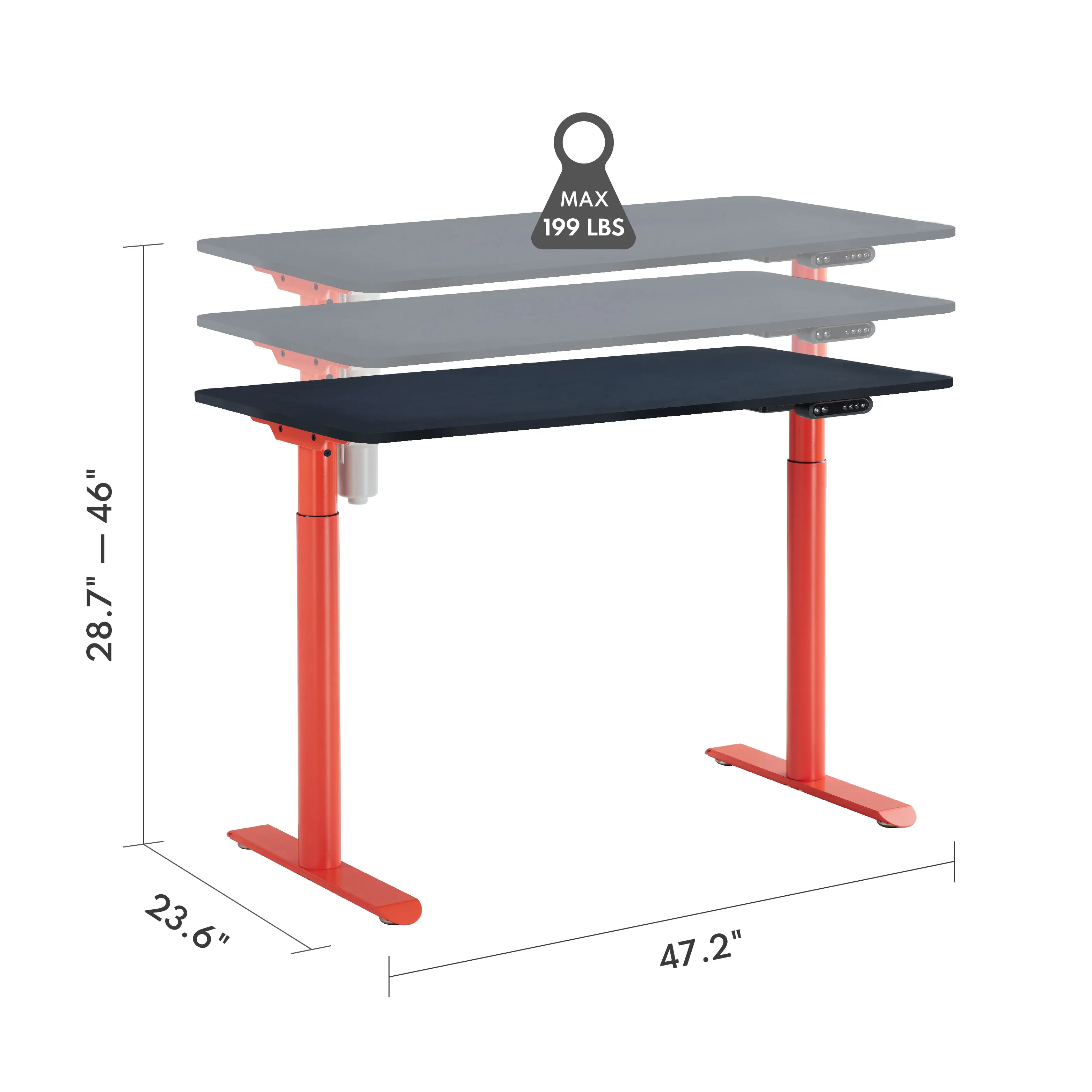 Single Motor Office Electric Adjustable Height Tables