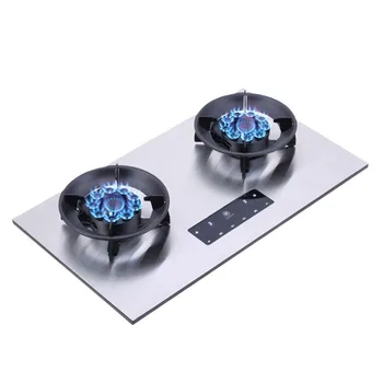 Build In Double Burners Gas Stove With Stainless Steel Panel And Touch ...