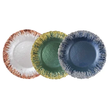 Retro Wedding Decoration Supplies 13inch Glass Chargers Plate Rose Gold ...