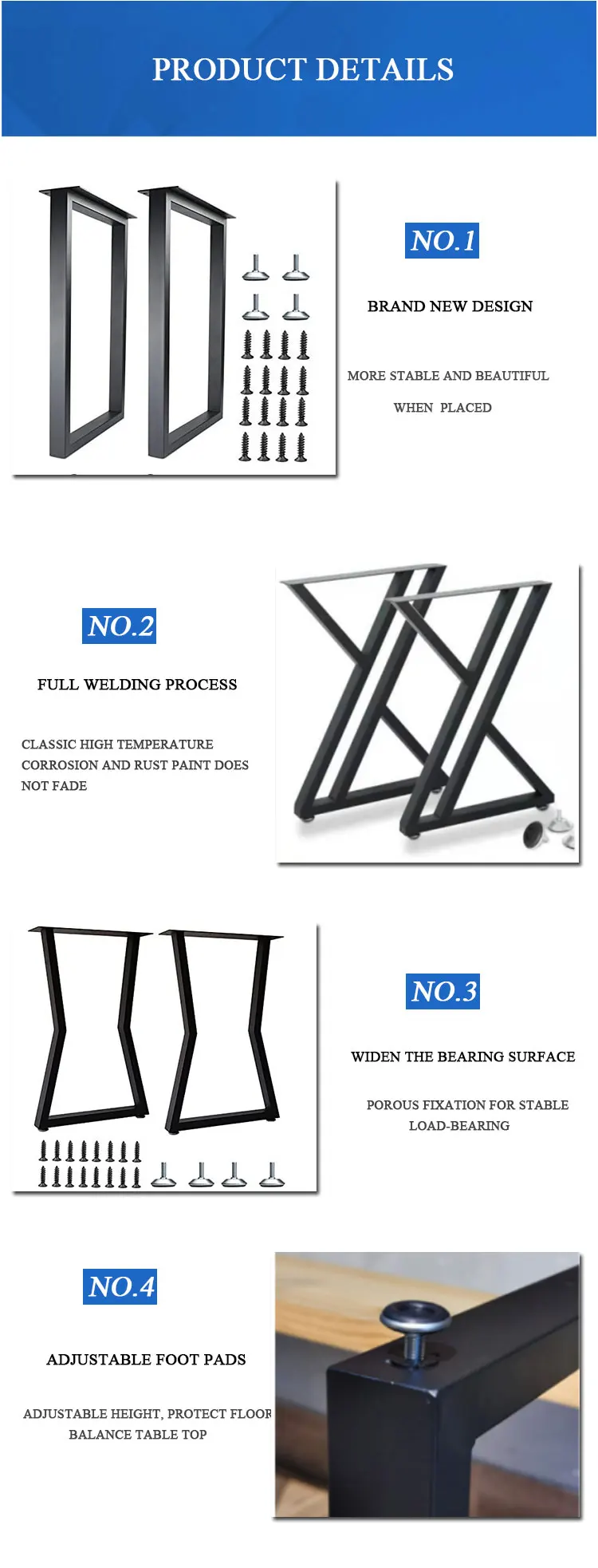 28 Inch Industrial Rust Diy Table Legs,Heavy Duty Furniture Table Legs ...