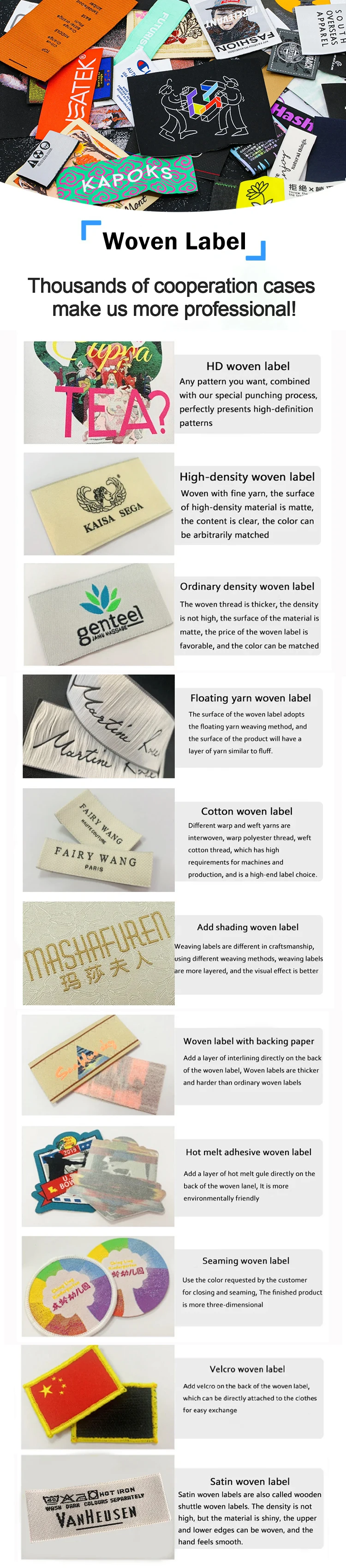 Luxury Center Fold Neck Label Tags Cotton Clothing Tags Side Tag Brand ...