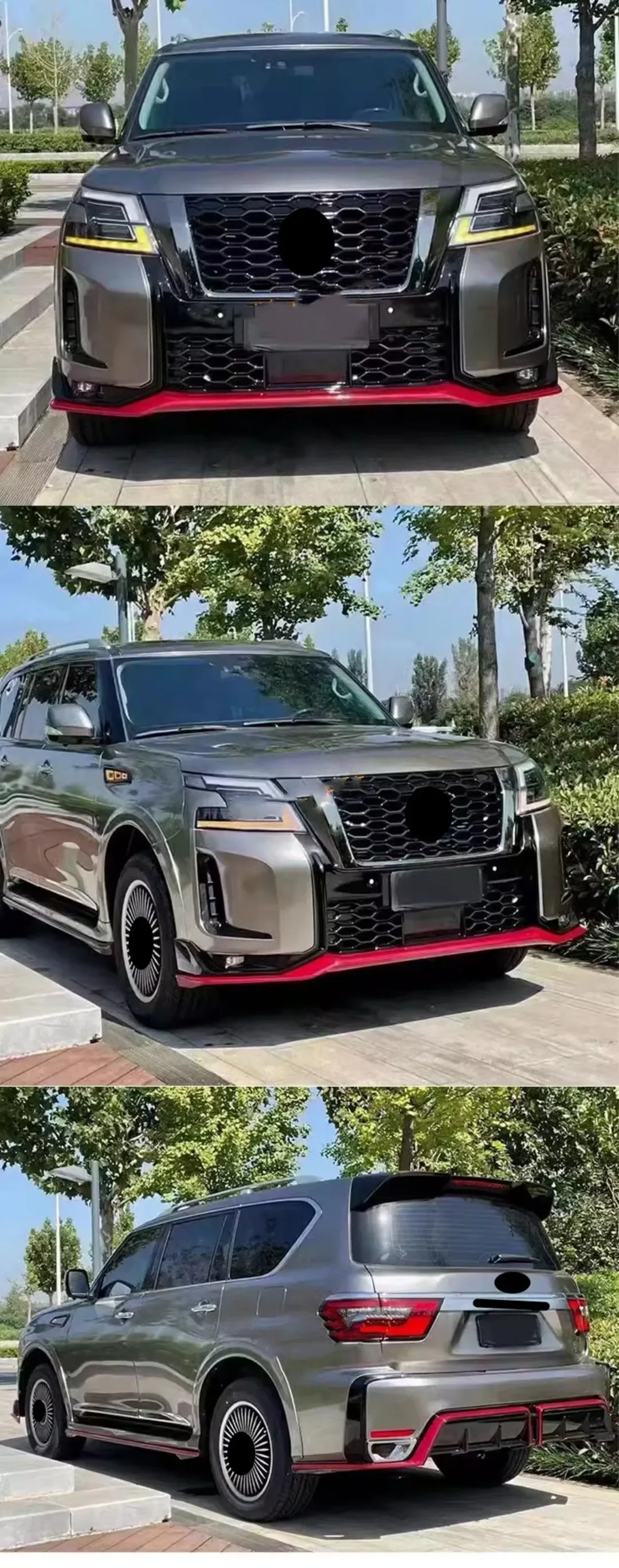 Body Kit Front Rear Bumper Grill Mask For Nissan Patrol Y62 2012 ...