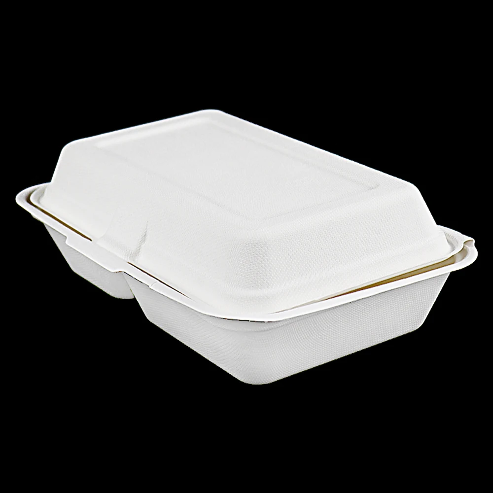 1000ml Disposable Pulp Takeaway Food Lunch Box Biodegradable Packaging ...
