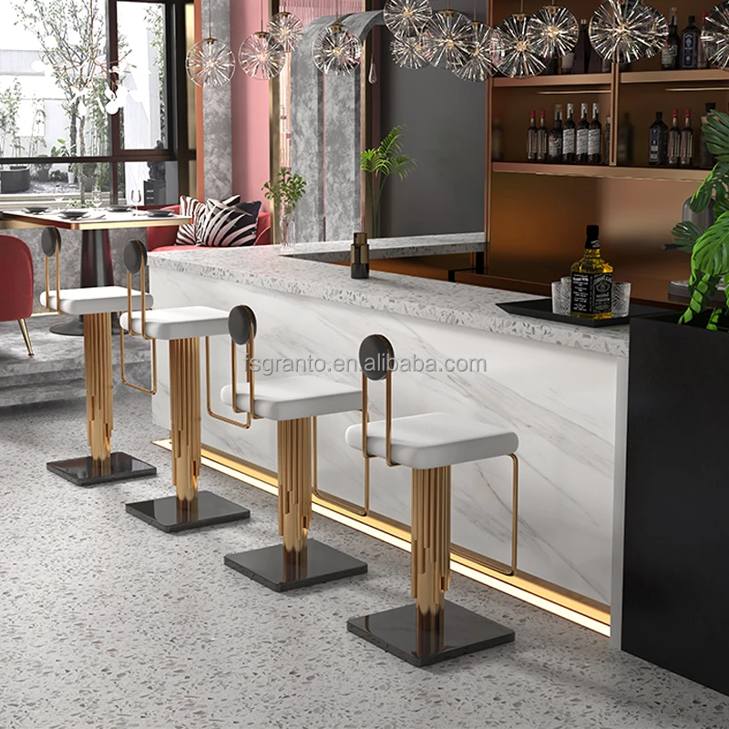 Luxury Modern Bar Chairs - Adjustable, Swivel, Stainless Steel