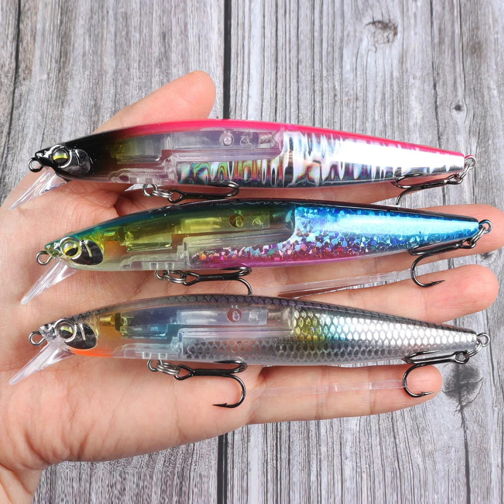 13cm 18.5g Pencil Crank Minnow Bait Animated Plastic Hard Blade Vibe ...