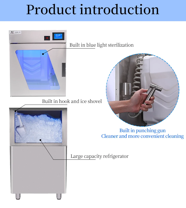 Commercial Ice Pop Maker Machine 500kg Bubble Tea Shop Ice Vending ...