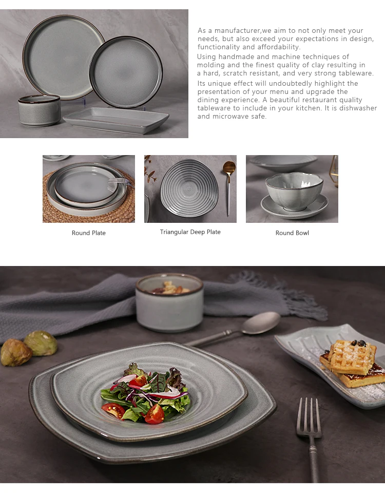 Vajillas Restaurant Plates Ceramic Glazed Dinner Plates Dish Restaurant ...