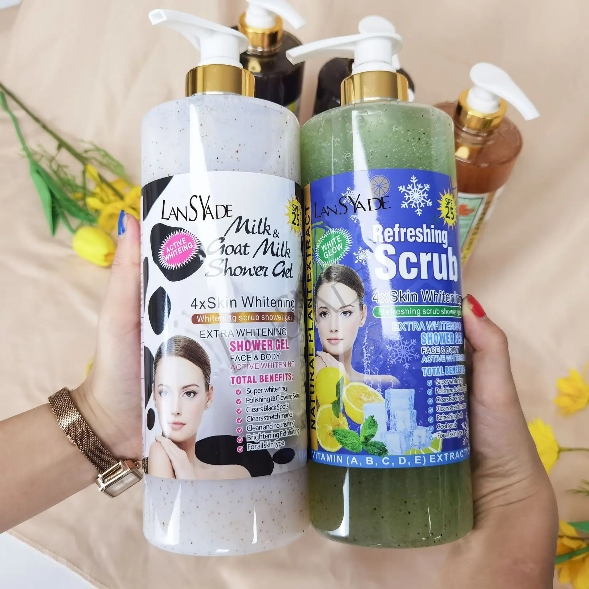 LANSYADE Shower Gel - High Quality Exfoliating Body Wash