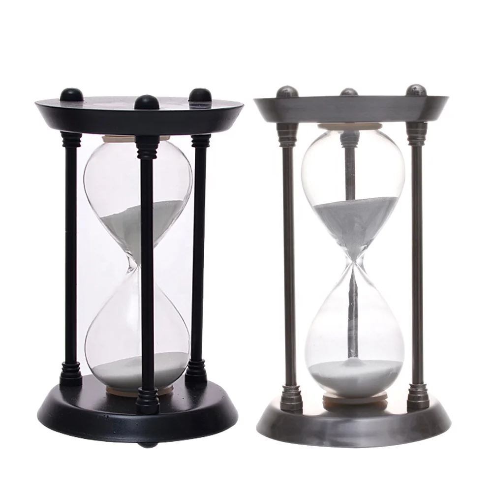 Reverse flowing hourglass sand timer metal frame sand glass for office ...